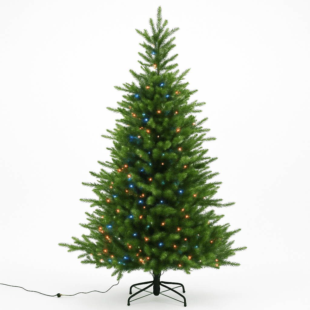 Pre-lit Aspen Fir Artificial Christmas Tree with Incandescent Warm ...