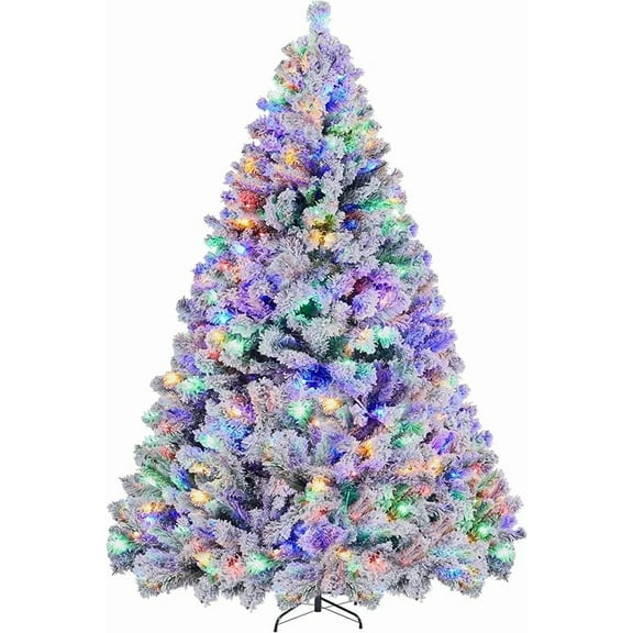 6ft Pre-lit Artificial Christmas Tree with 200 L Warm White Lights ...