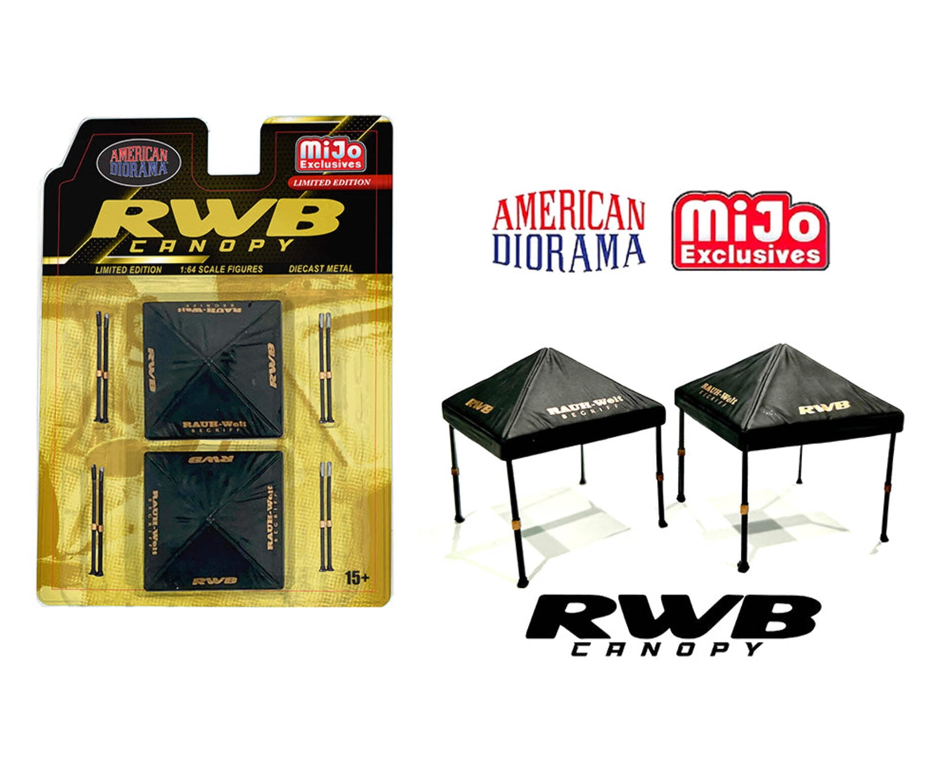 "RWB (RAUH-Welt BEGRIFF)" Canopy 2 Piece Set Black Limited Edition for ...