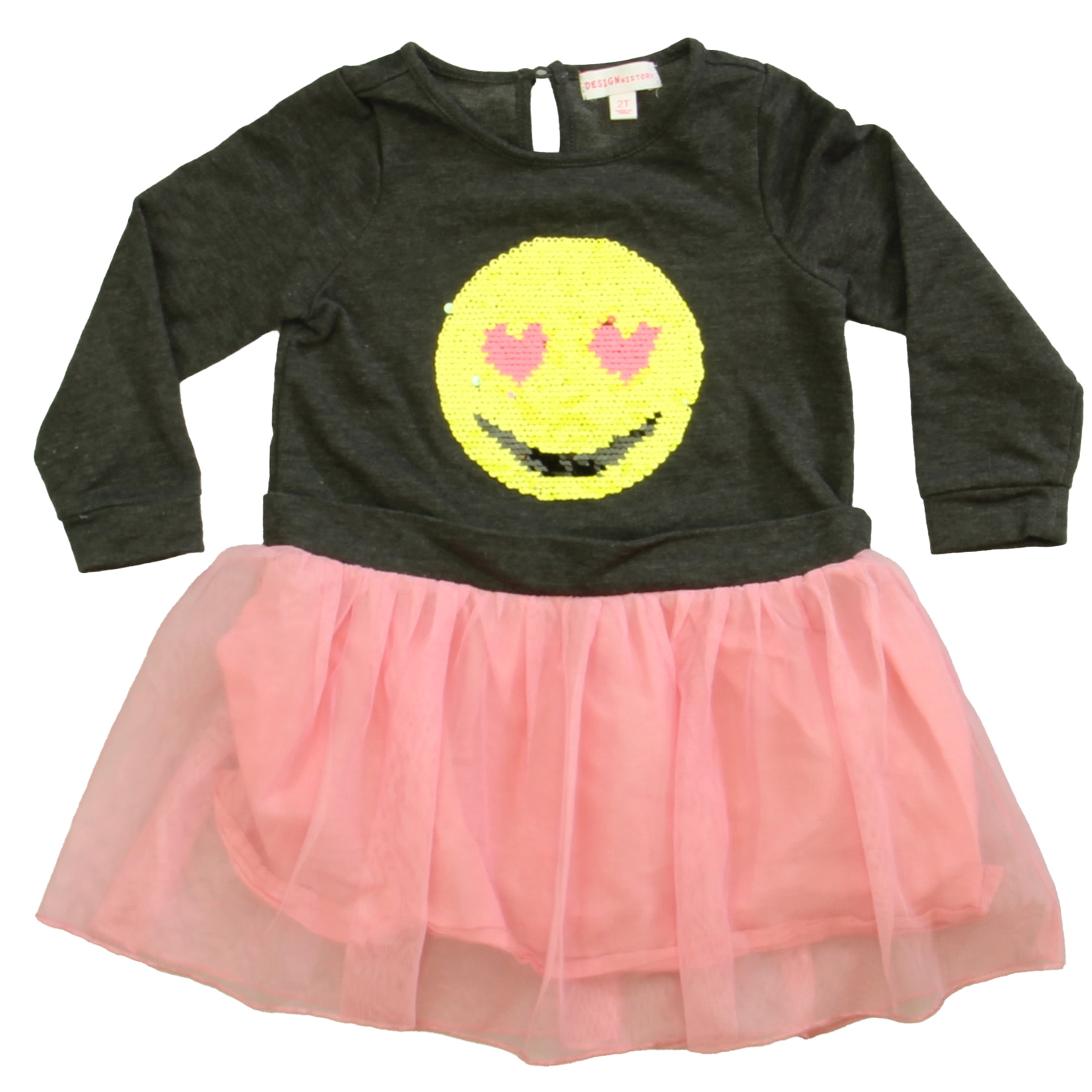 Pre-Owned Design History Girls Grey | Sequin Smiley Face | Pink Tulle ...