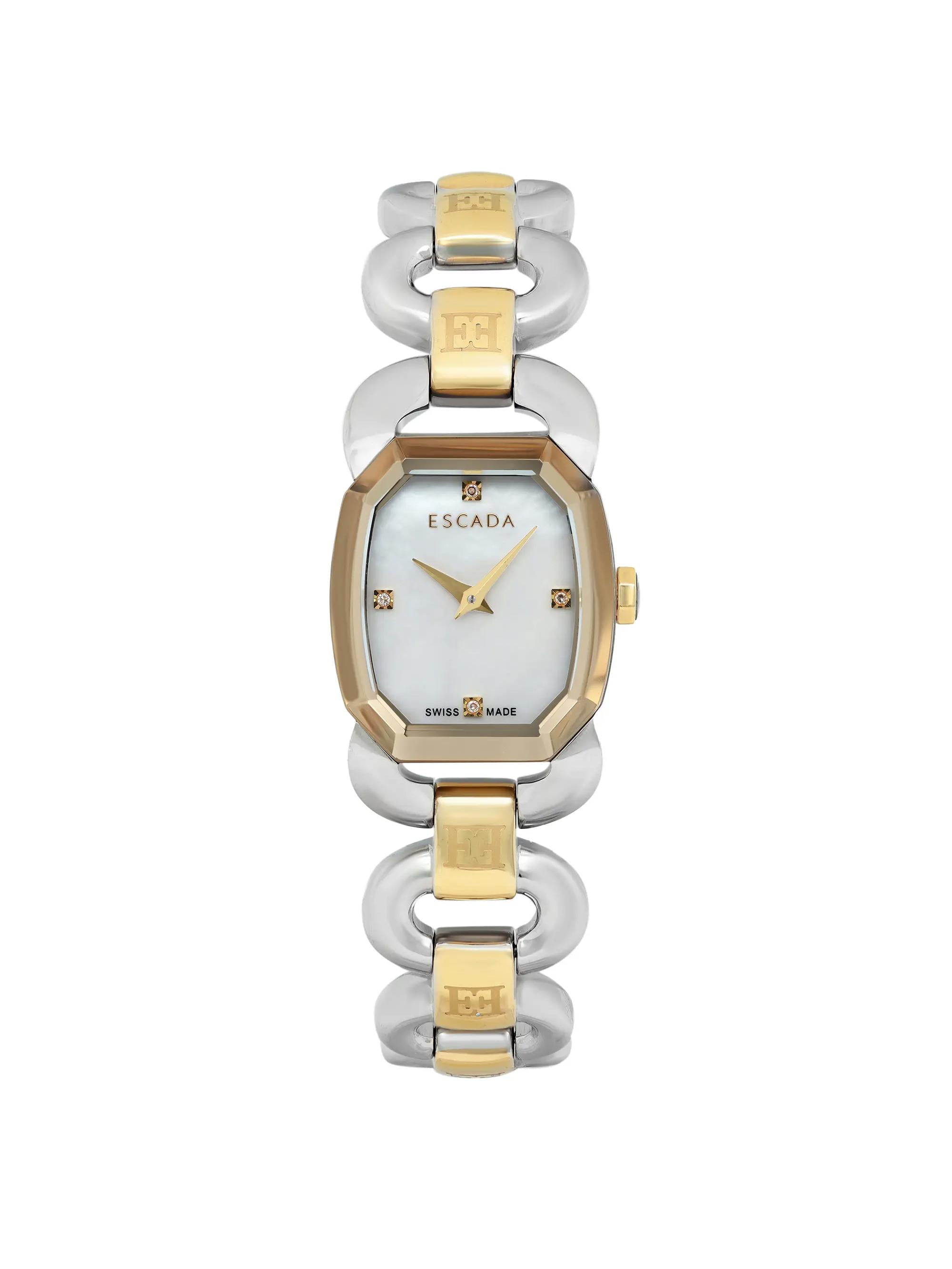 Pre-Owned Escada Charlene Two-Tone Steel MOP Lady Quartz Watch E2605034 (Good) - Walmart ...