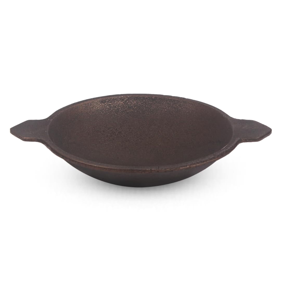 Pre-seasoned Black Cast Iron Appam Pan | 22 Cm, 8.7 Inch, 1.7 Kg | Gas ...