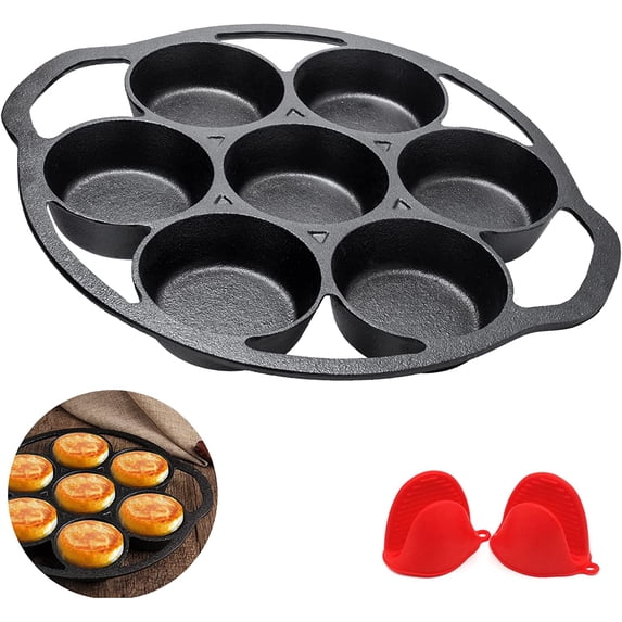 Pre-seasoned Cast Iron Cake Pan Mini Cake Pan Cast Iron Biscuit Pan ...