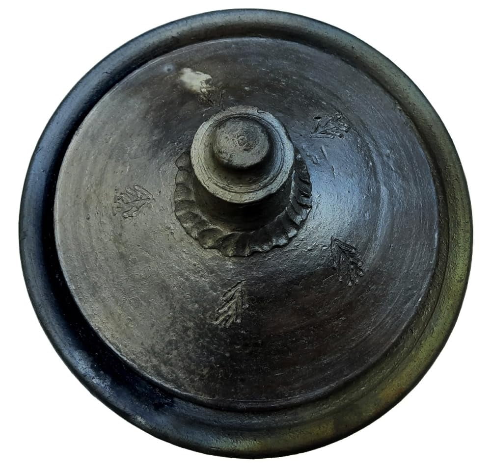 Pre-seasoned Smooth Finish Unglazed Earthenware Clay Tawa With Lid For ...