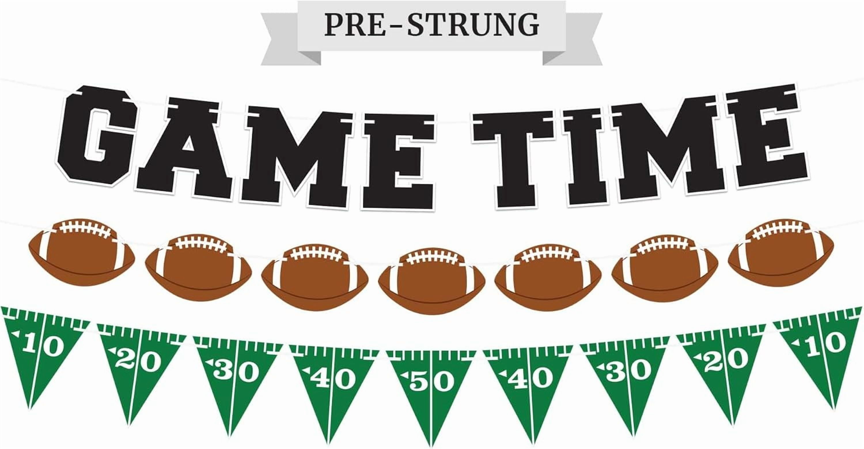 Pre-strung Game Time Football Banner - No DIY - Football Party Banner ...