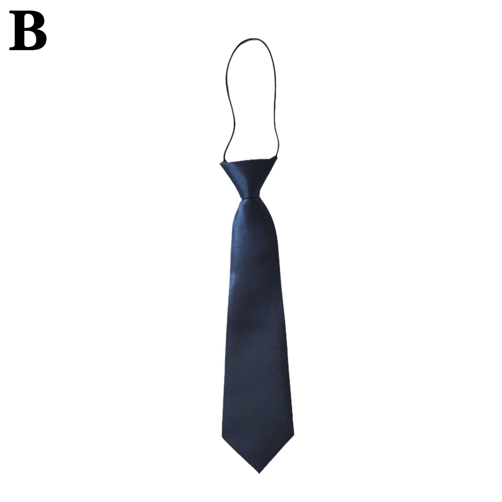 Pre-tied Ties for Kids Boys Children Solid Color Elastic Neck Strap Tie ...
