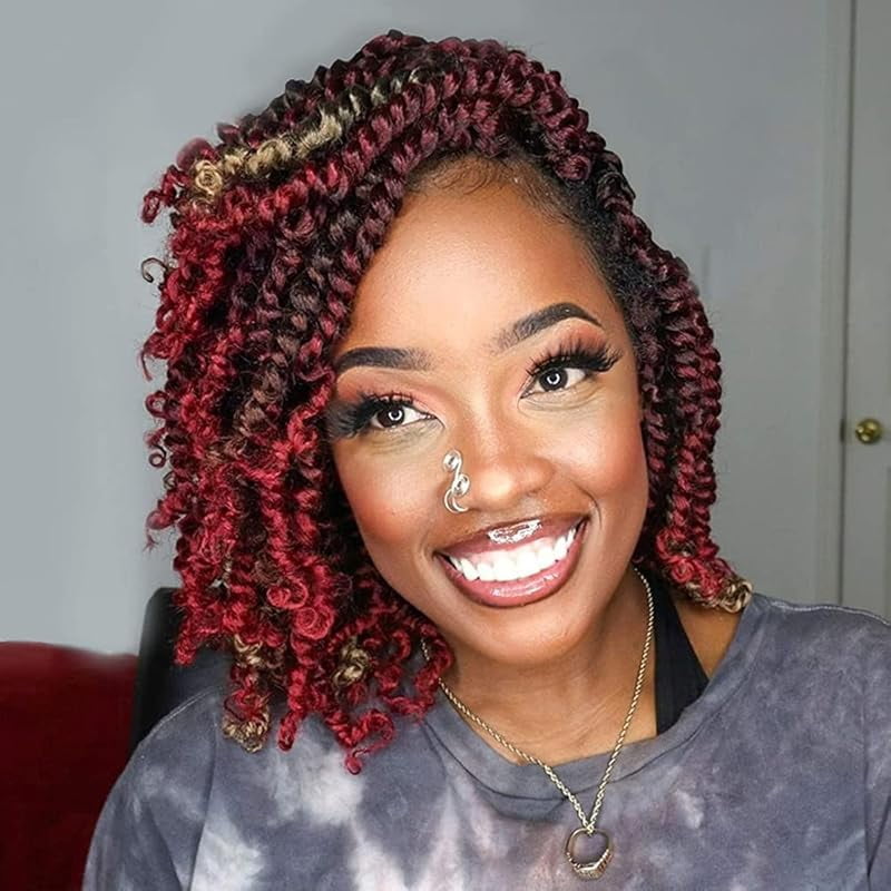 Pre-twisted Passion Twist Crochet Hair 6 Inch 9 Packs Passion Twist ...