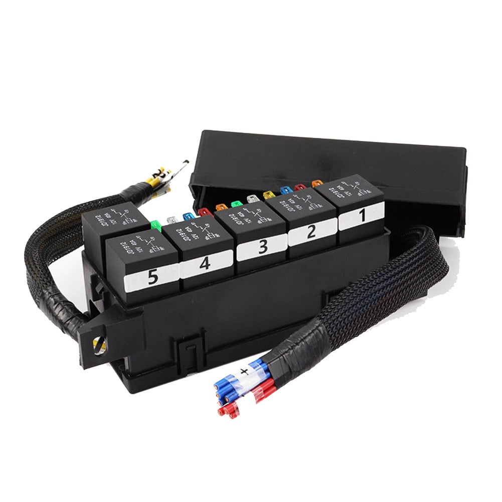 Pre-wired 12V Relay Fuse Box Blocks Kit with 6PCS 4Pin 40A Relays ...