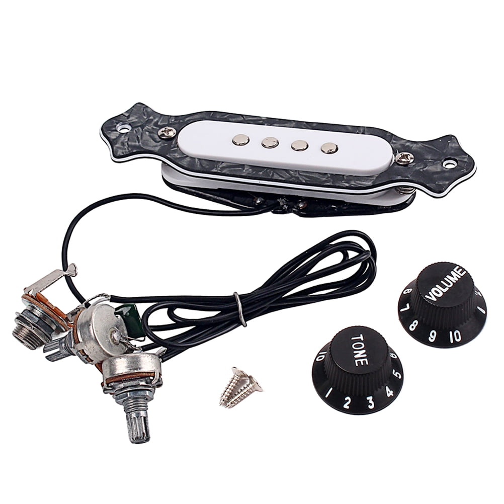 Pre-wired 4 String Electric Box Guitar Magnetic Soundhole Pickup with ...