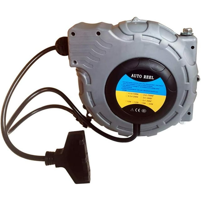 PreAsion 12AWG 40ft Portable Electrical Retractable Extension Cord Reel ...