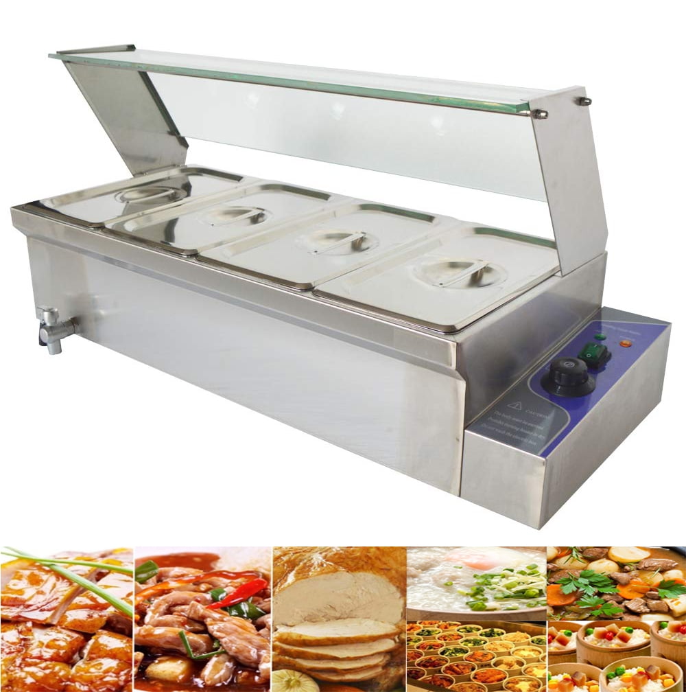 PreAsion 4-Pan Food Warmer Catering Kitchen Electric Heating Cooking ...