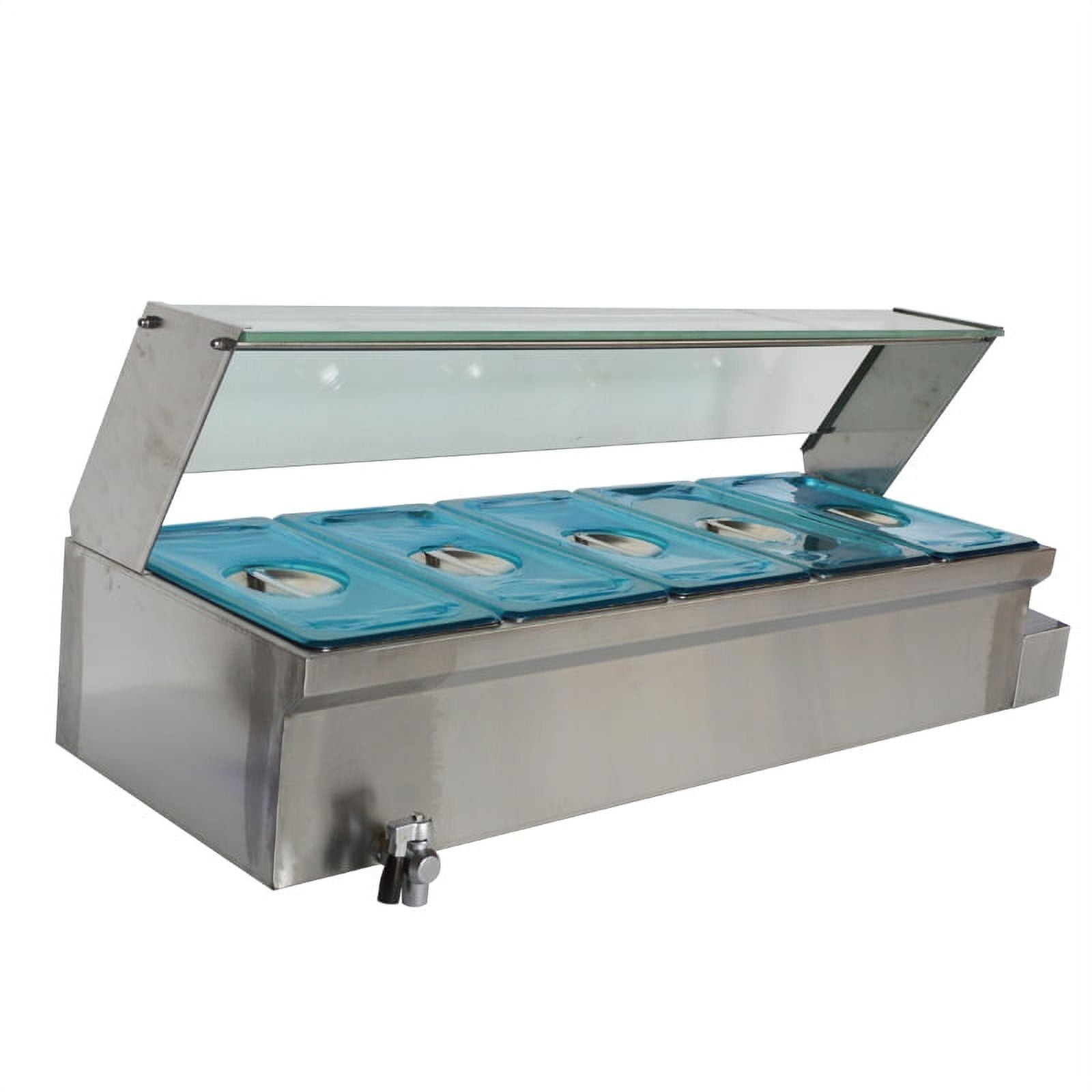 PreAsion 5-Pan Food Warmer Stove Bain-marie Commercial Canteen Buffet ...
