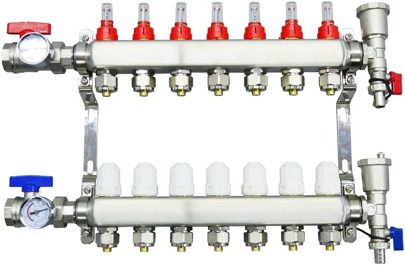 PreAsion 7-Branch PEX Radiant Floor Heating Manifold Set 2-12 Branch ...