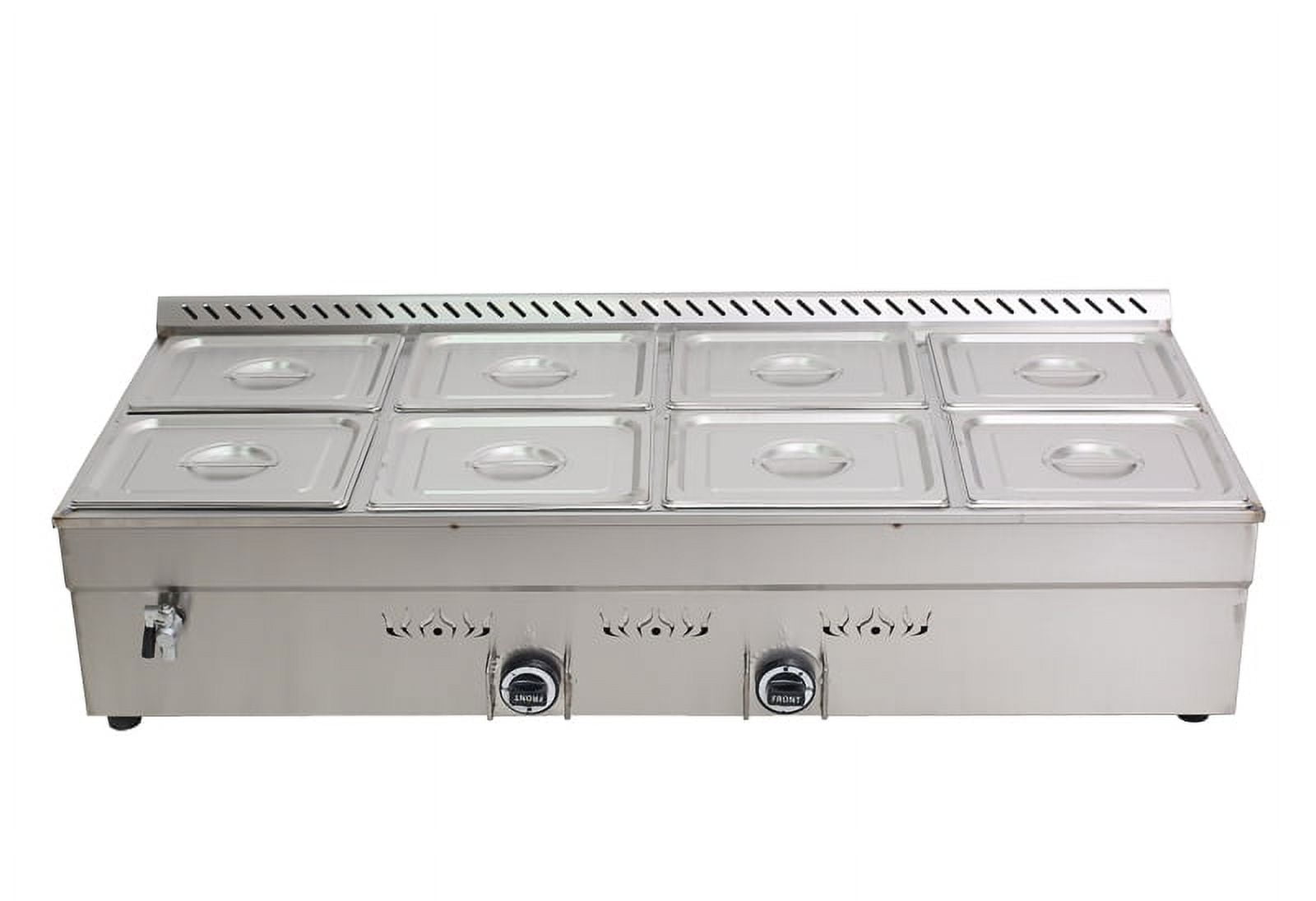PreAsion 8-Pan LP GAS Food Warmer Propane Kitchen Steam Table Cooking ...