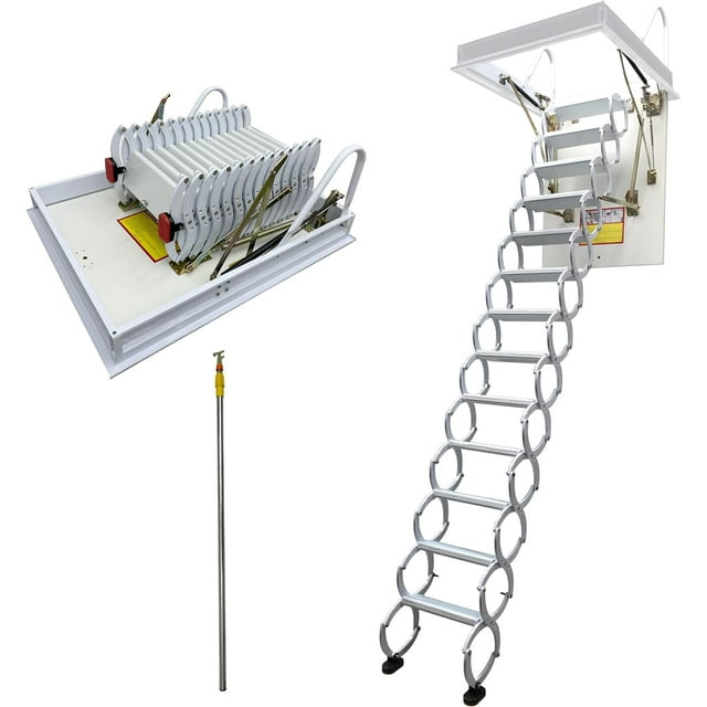 PreAsion Attic Pull Down Ceiling Ladder Stairs Concealed Telescopic ...
