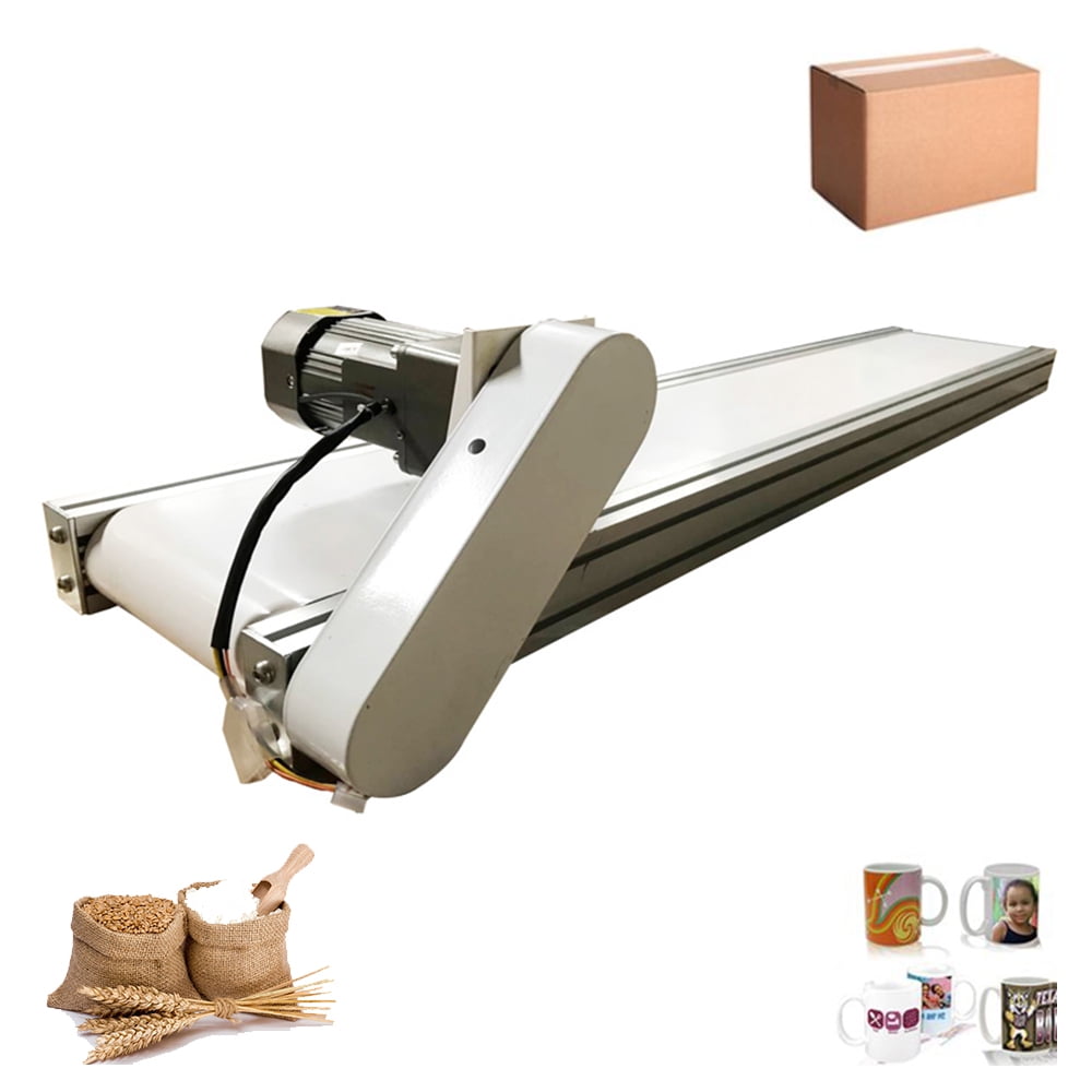PreAsion Belt Conveyor 59*7.8" White PVC Mesa Belt Conveyor Industrial ...