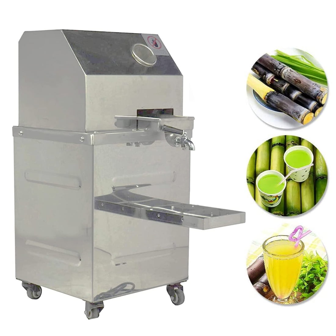 PreAsion Electric Sugarcane Juicer Fruit Press Machine 3 Rollers ...