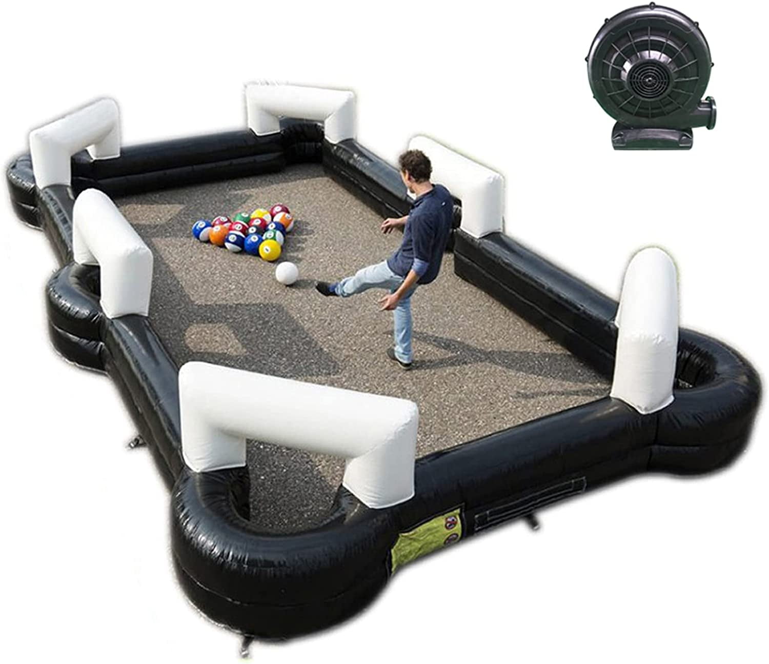 PreAsion Inflatable Foot Pool Table with 16 Footballs and 110V Electric ...