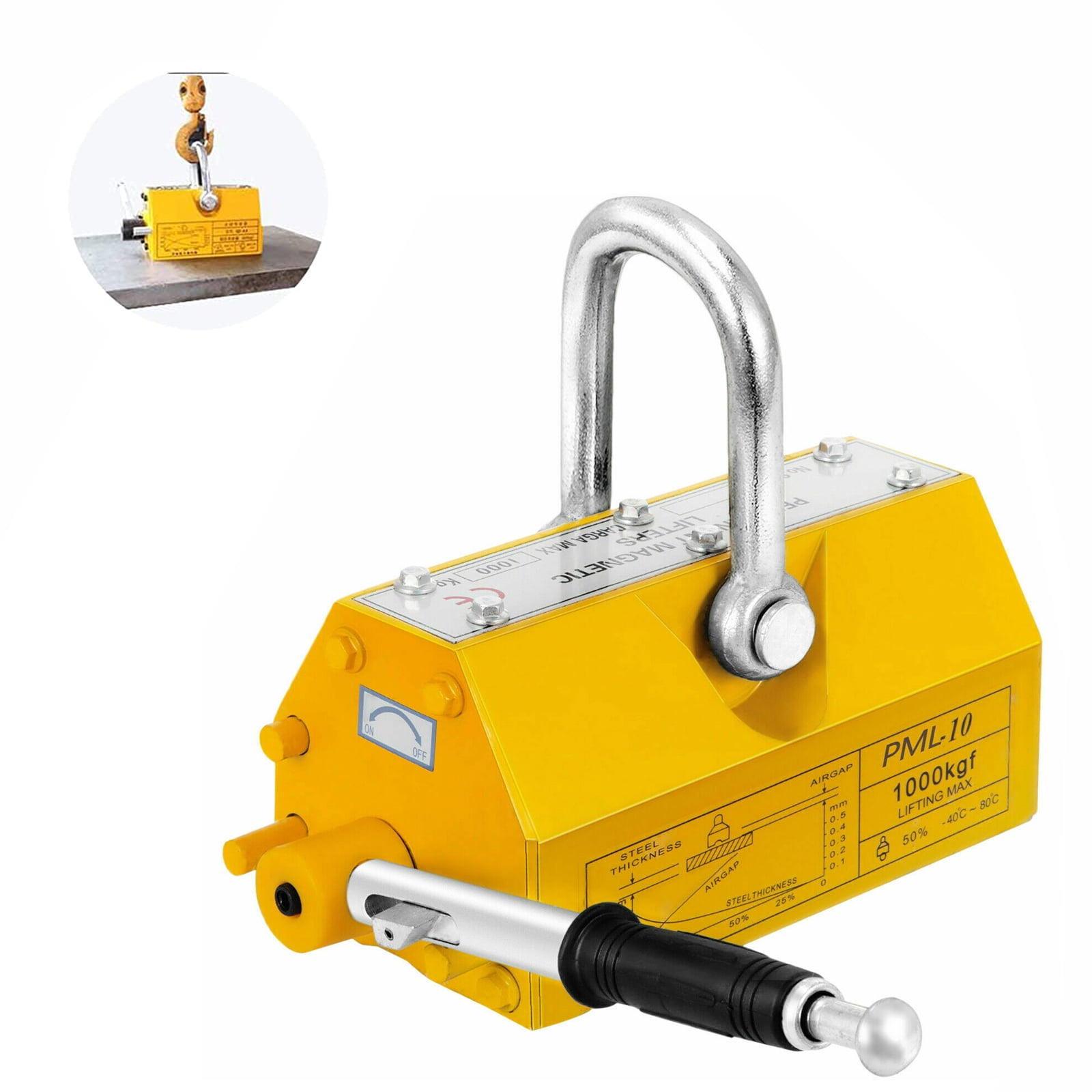 PreAsion Lifting Magnet Permanent Lift Magnet Lifting Capacity 2200lbs ...
