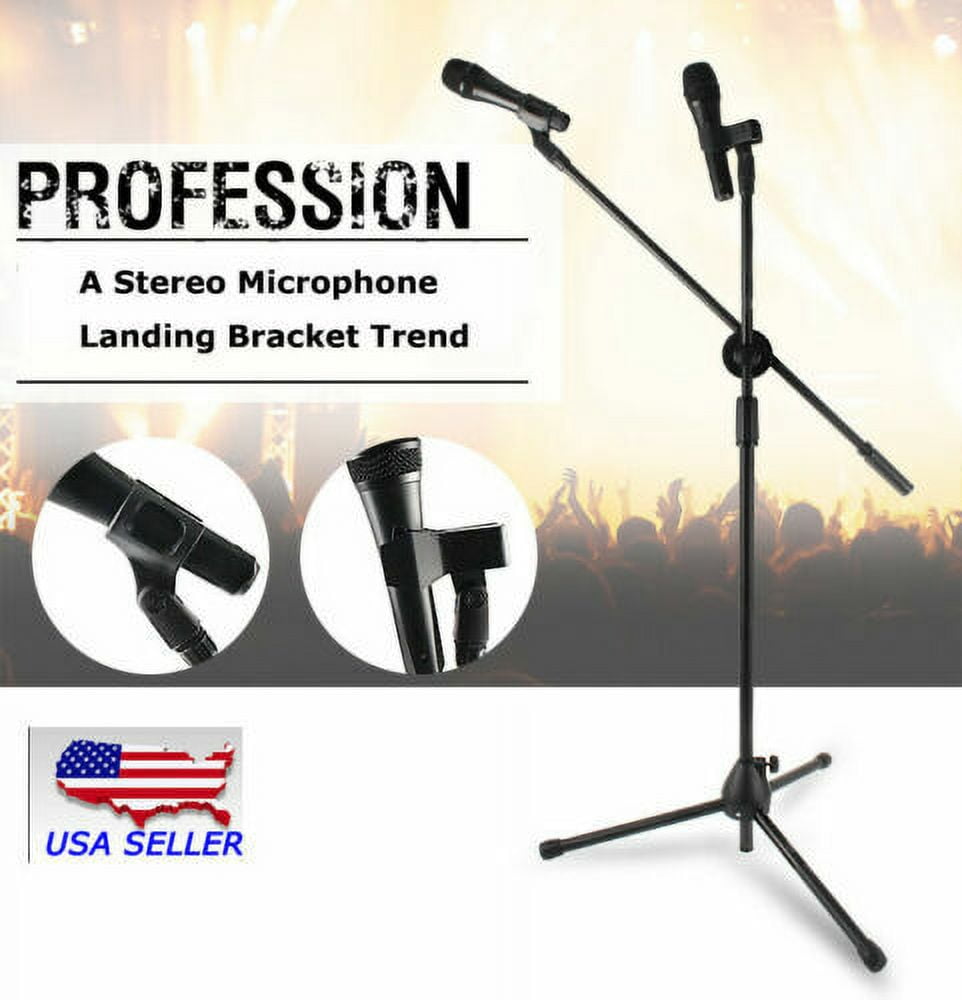PreAsion Microphone Mic Stand Foldable Tripod 360° Rotating Microphone ...