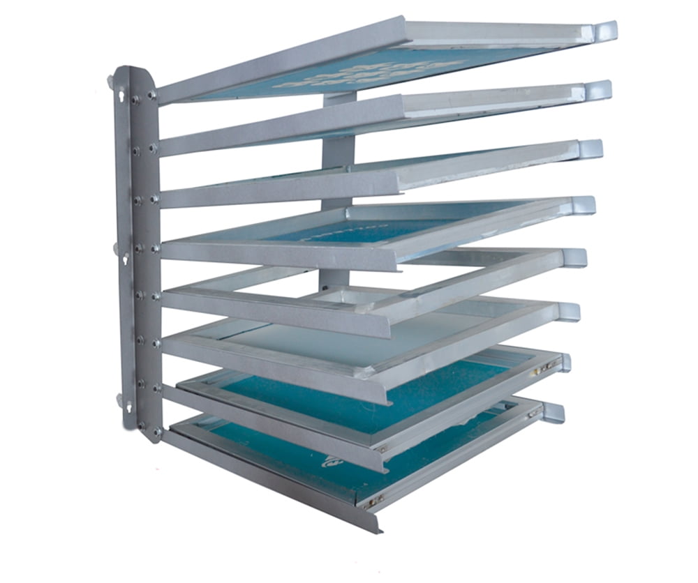 PreAsion Screen Printing Frame Drying Rack 8 Layers Wall Mounted ...