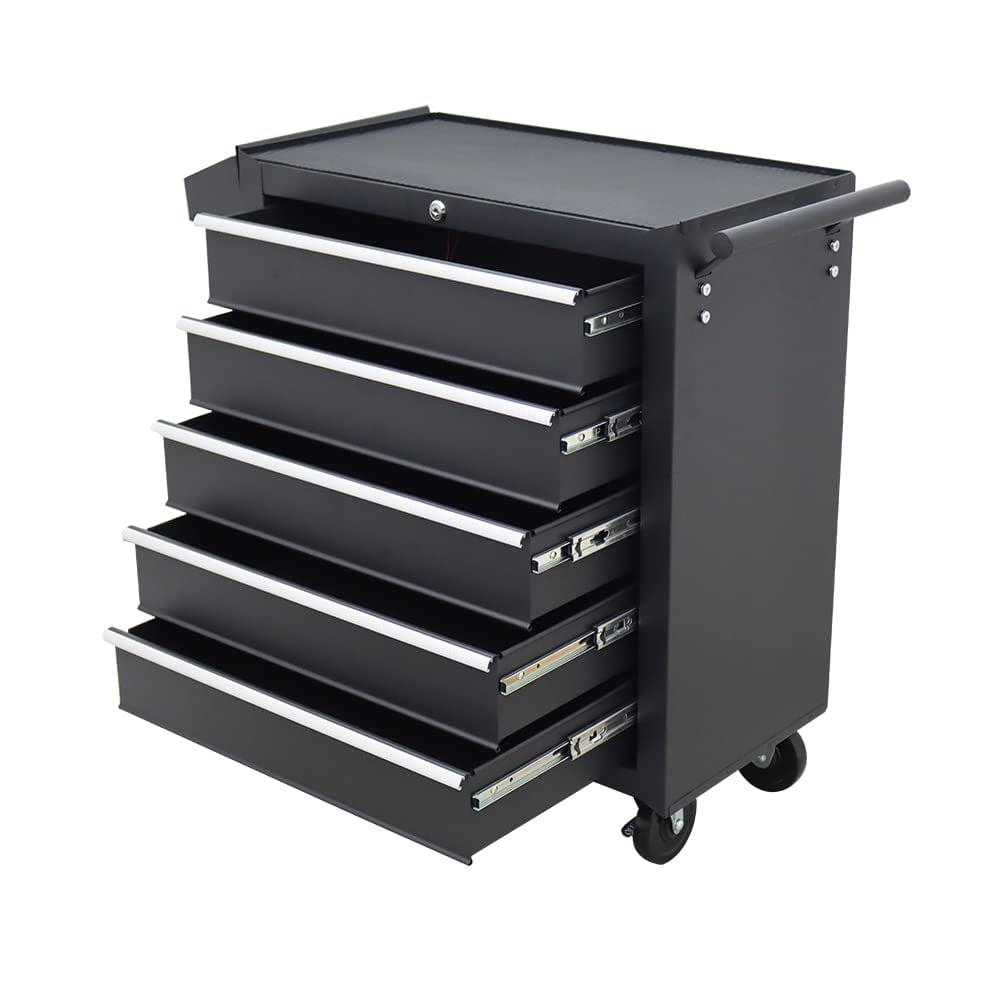 PreAsion Tool Car with Wheels Five-drawer Wheeled Tool Cart Mobile ...
