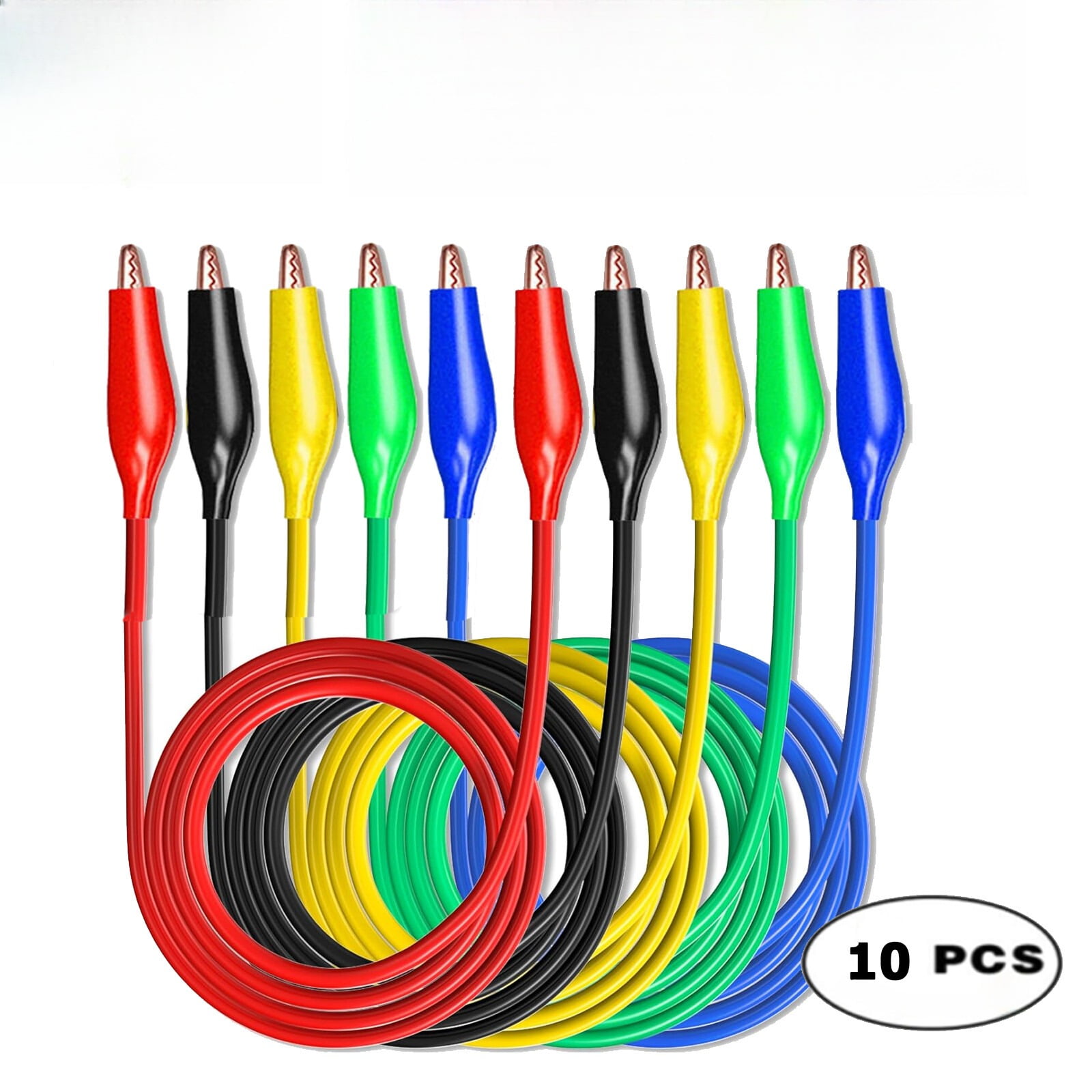 PrePat 10PCS Double-ended Wire Crocodile Alligator Clips Test Leads ...