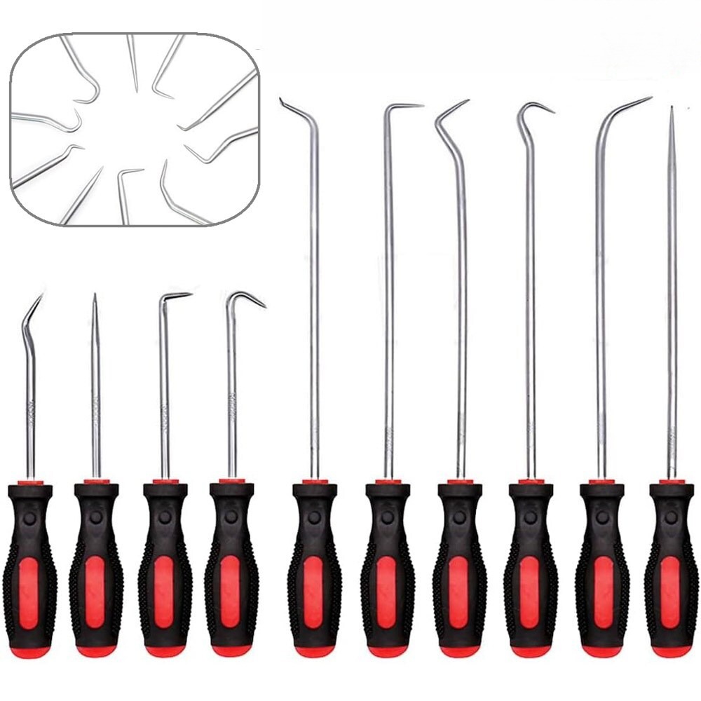 PrePat 10Pcs Pick & Hook Set Extra Long O-Ring & Seal Remover Soft Grip ...