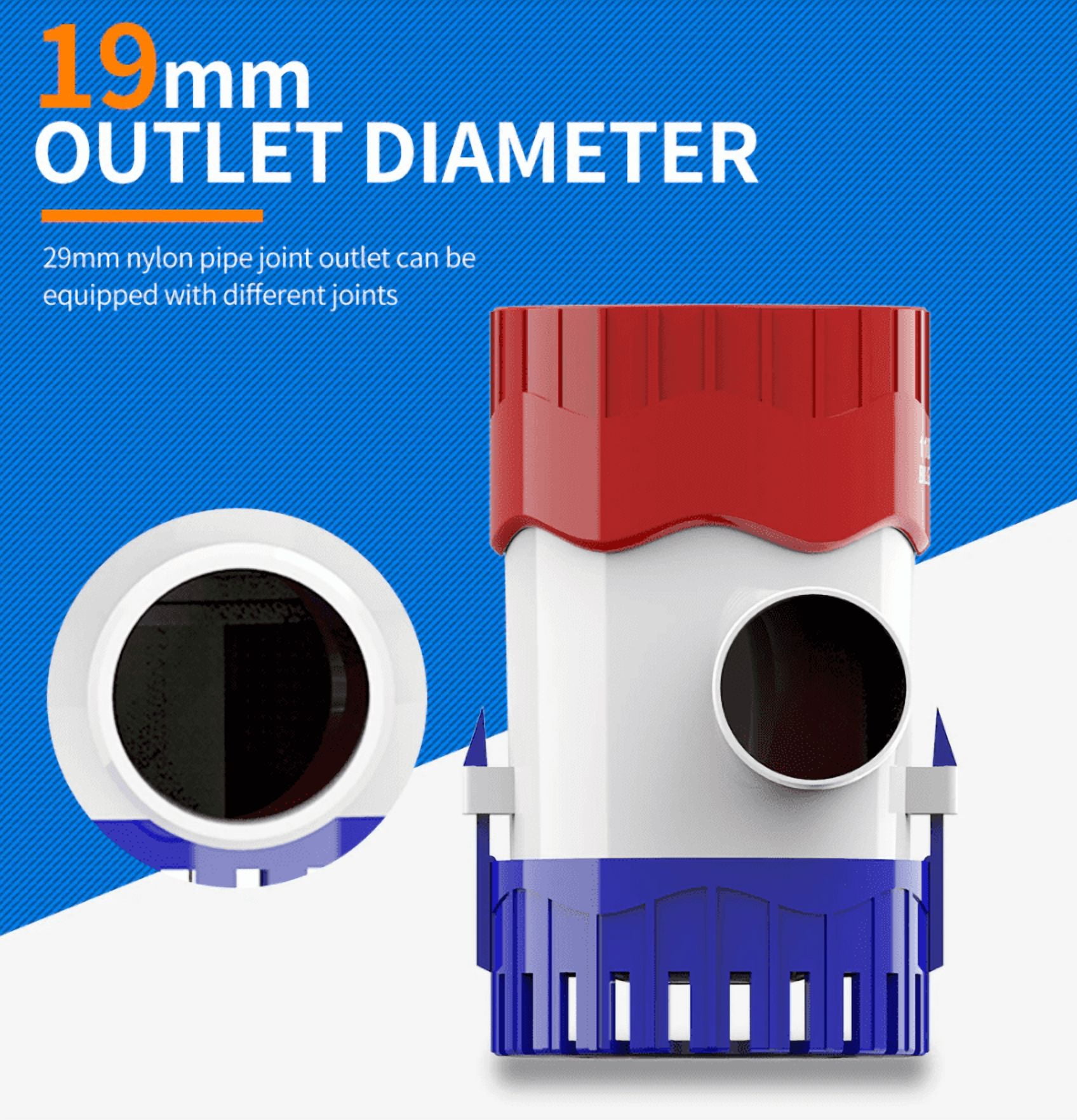 PrePat 1100GPH 12V Electric Marine Submersible Bilge Sump Water Pump ...