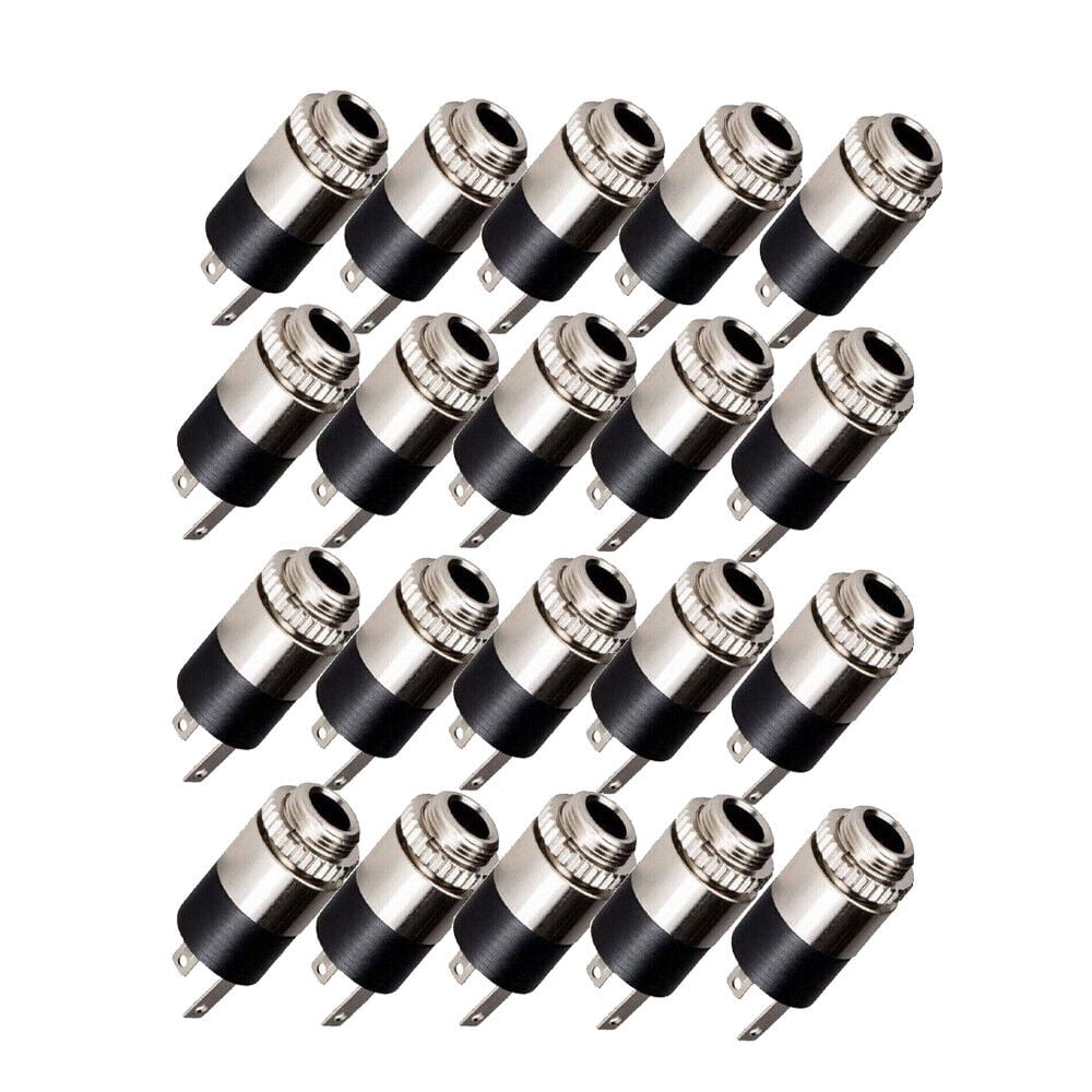 PrePat 20Pcs 3.5mm Female Stereo Audio Jack Connector panel mount ...