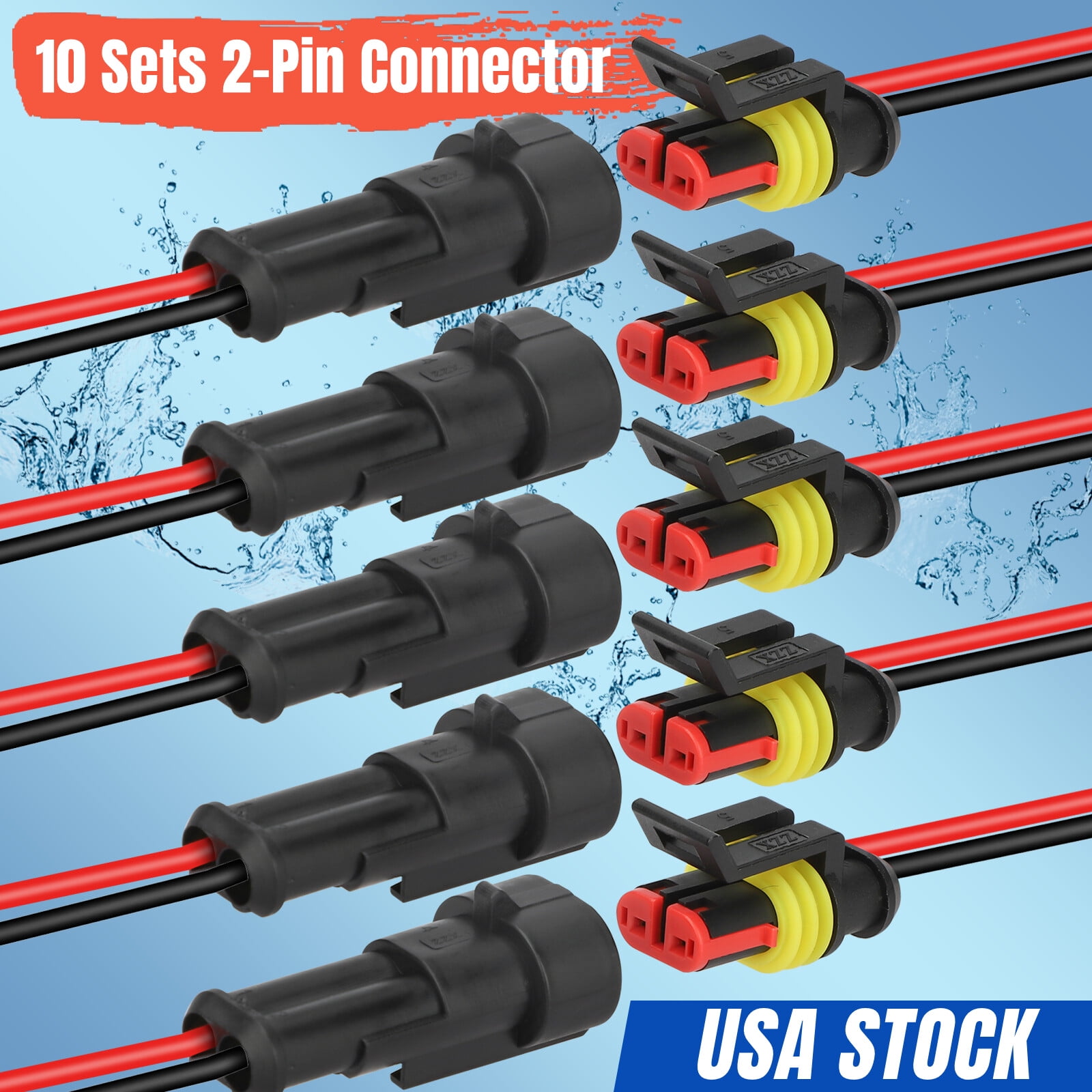 PrePat 20X Car Waterproof Electrical Wire Cable Connector Male Female ...