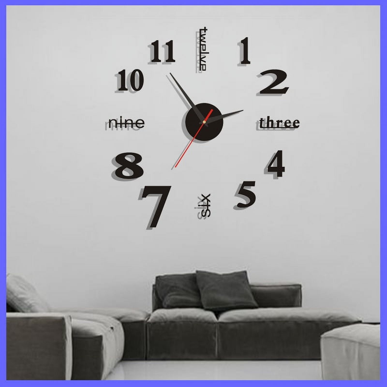 PrePat 3D Wall Clock Mirror Wall Stickers Creative DIY Wall Clocks ...