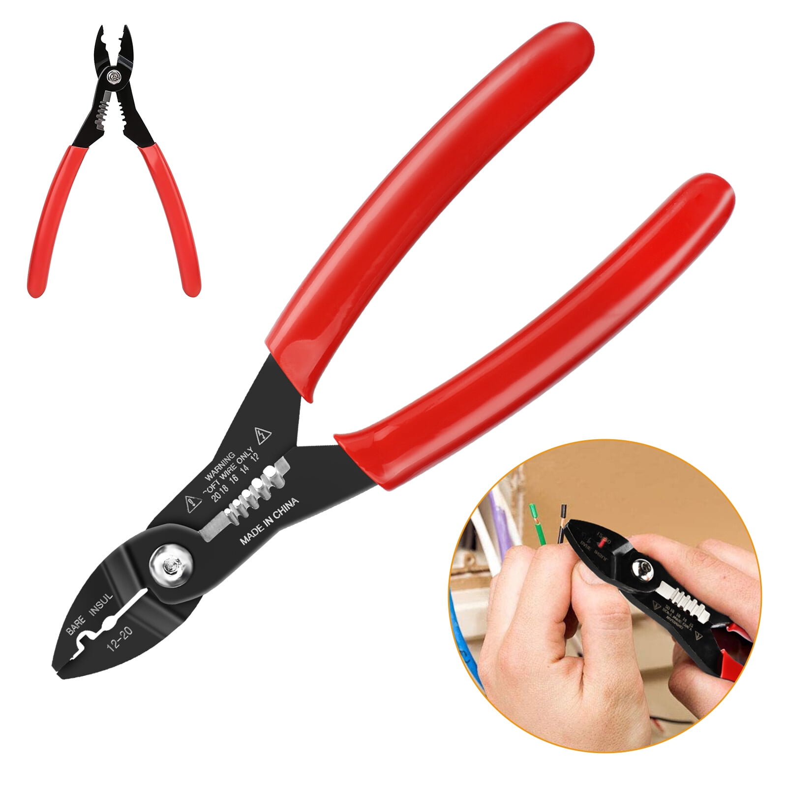 PrePat 4 in 1 Wires Cables Pliers Crimper Stripper Cutter Gripping Tool ...