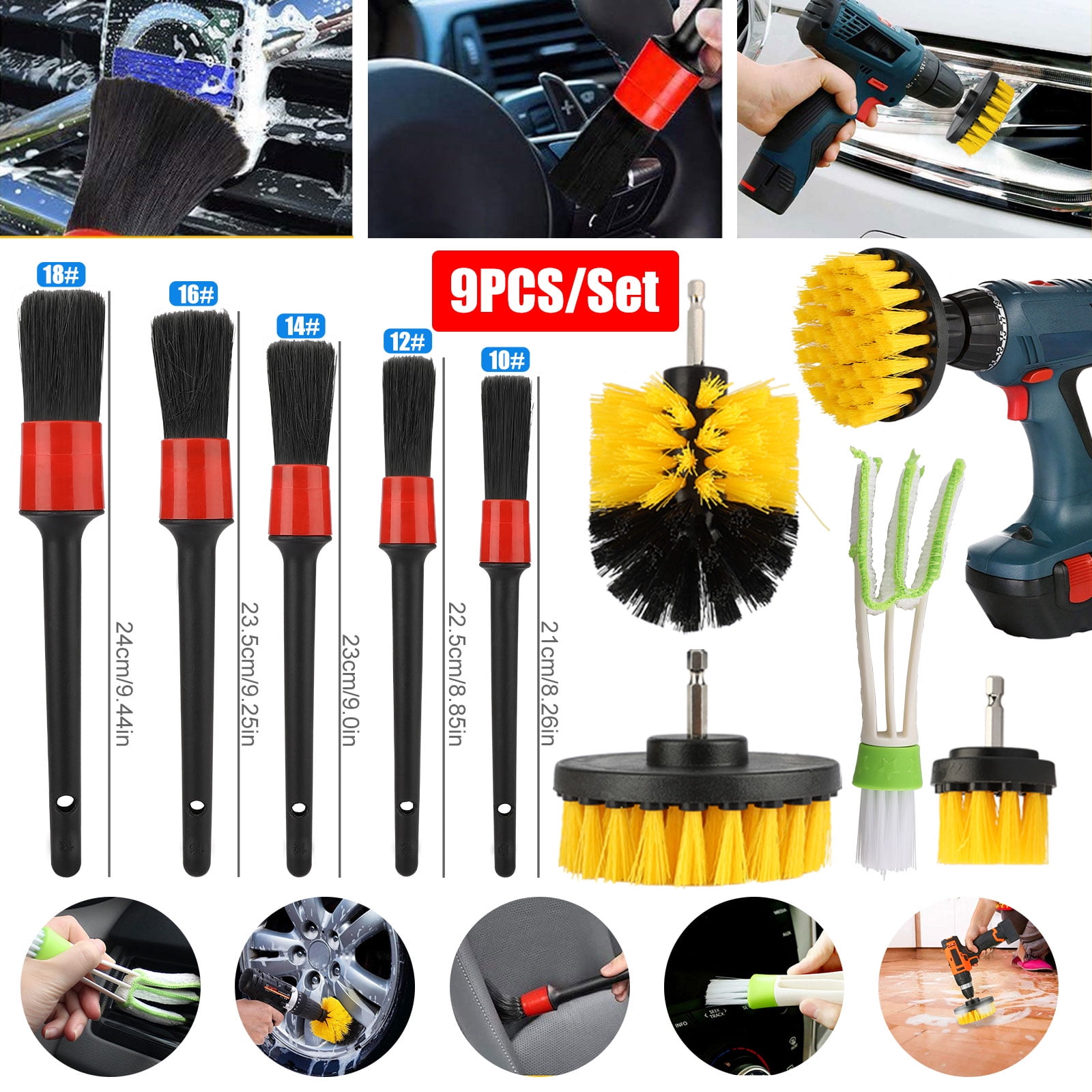 PrePat Car Buffing Pads Brush Wash Auto Detailing Cleaning Kit Engine ...