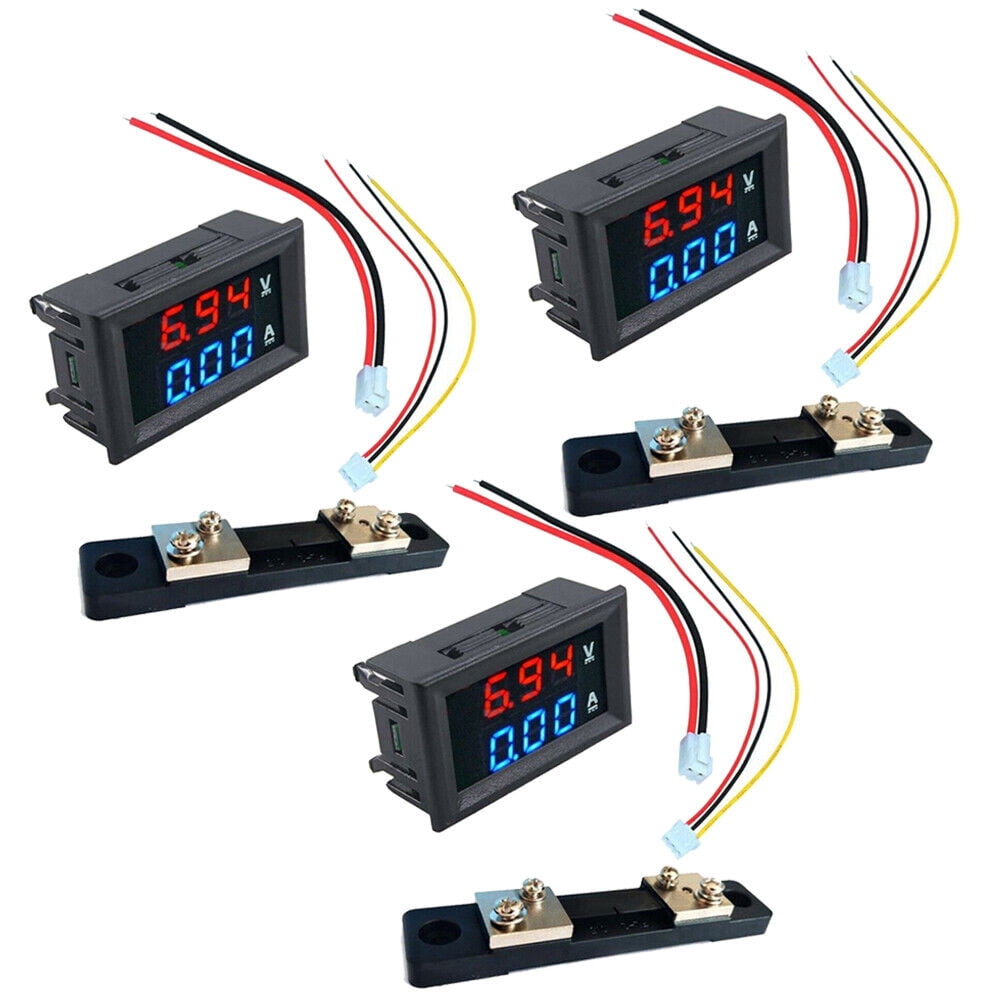 PrePat DC 100V 50A Voltmeter Ammeter blue + Red LED Dual Digital Volt ...