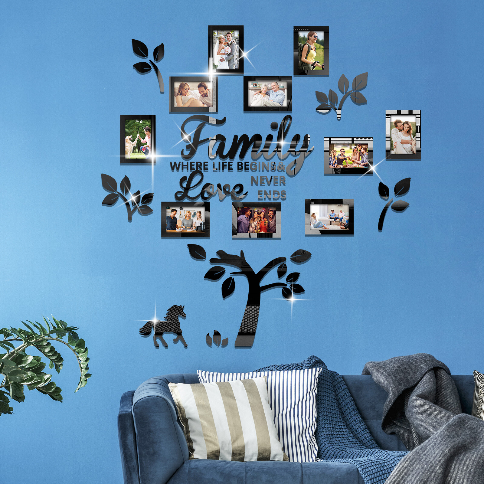 PrePat Family Tree Wall Decal Sticker Acrylic Photo Picture Frame ...