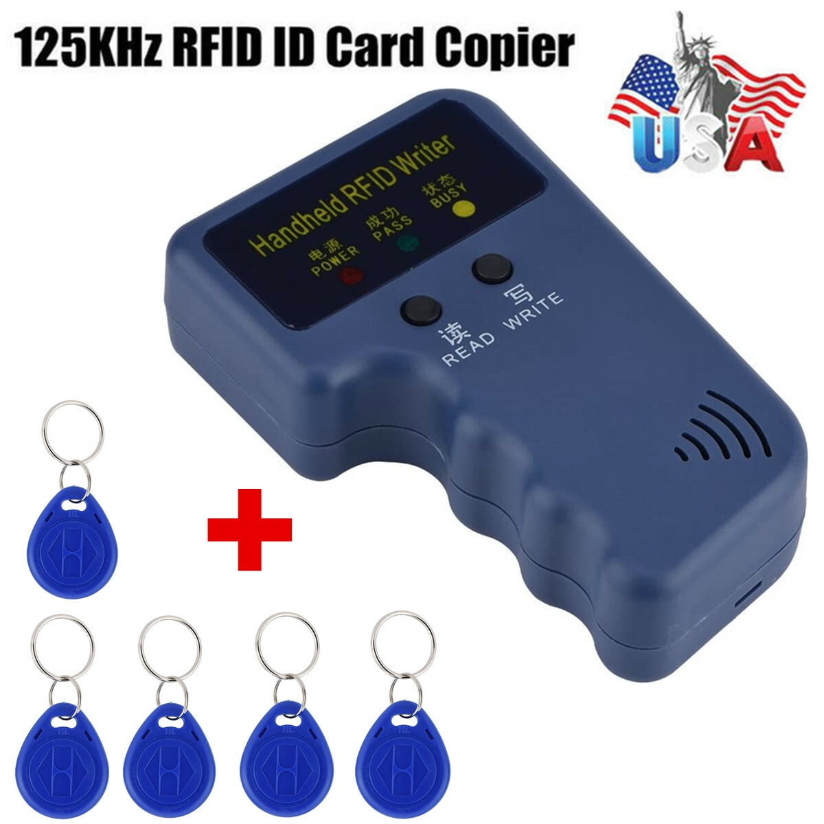 PrePat Handheld RFID ID Card Copier Key Reader Writer Duplicator 125KHz ...