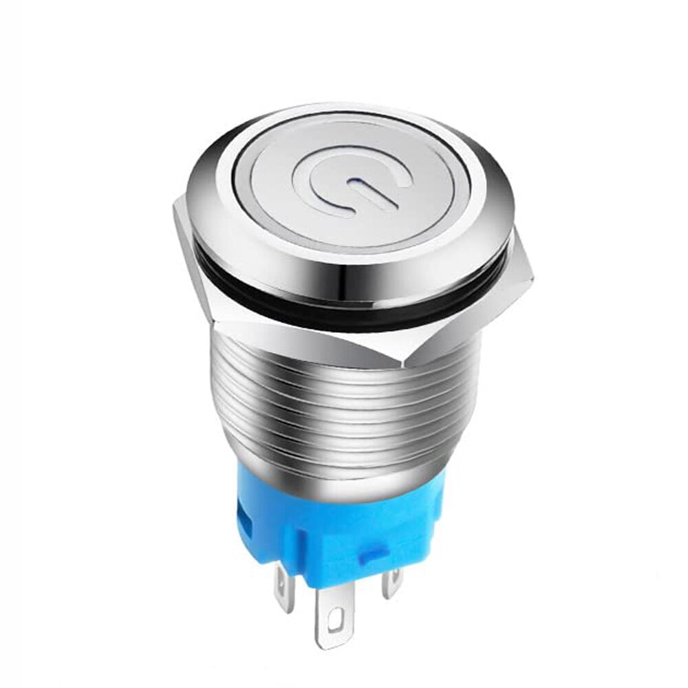 PrePat Latching Push Button Power Switch 16mm 12V LED ON OFF Waterproof ...