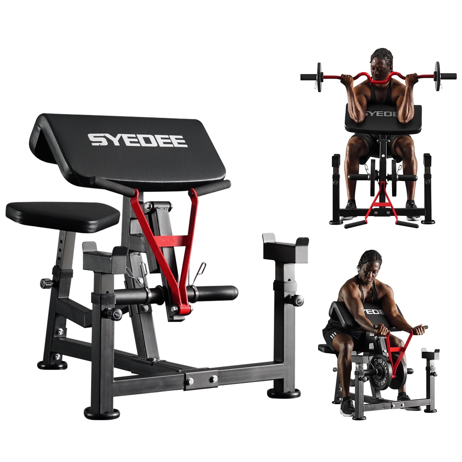 Preacher Curl Bench, Plate Loaded Bicep Curl Machine, Bicep and Tricep ...