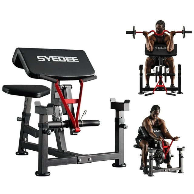 Preacher Curl Bench, Plate Loaded Bicep Curl Machine, Bicep and Tricep ...
