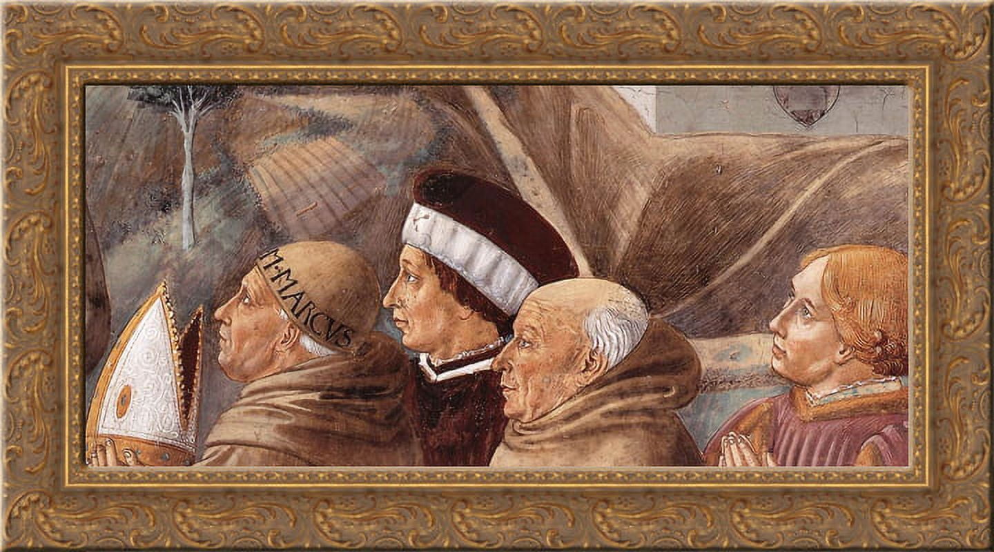 Preaching to the Birds and Blessing Montefalco (detail) 24x14 Gold ...
