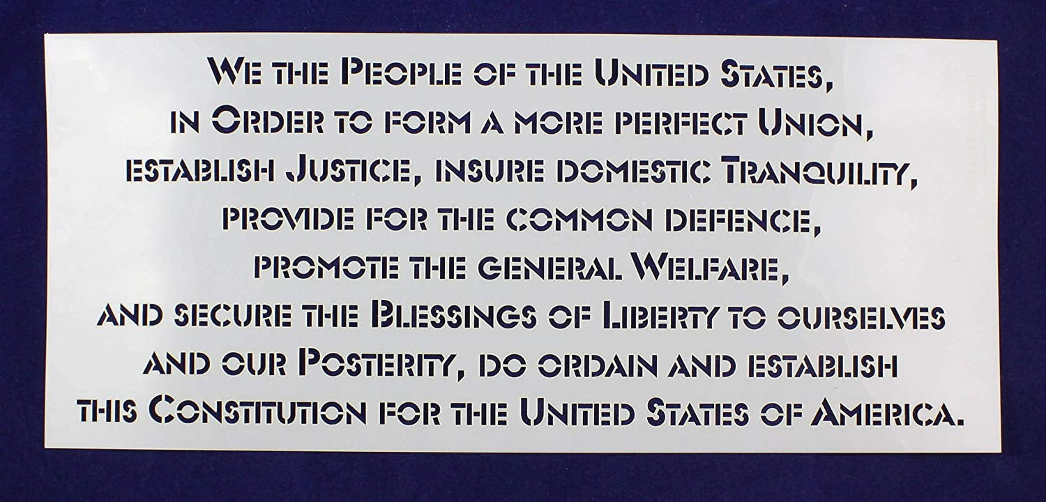 Preamble of Constitution -USA -1 Piece Stencil Painting /Crafts ...