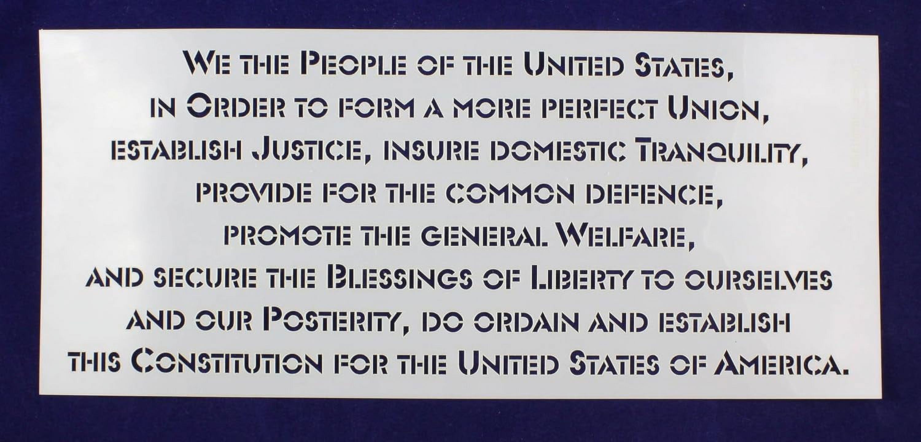 Preamble of US Constitution - 19 x 8.25 Inches - Quilting Sewing ...