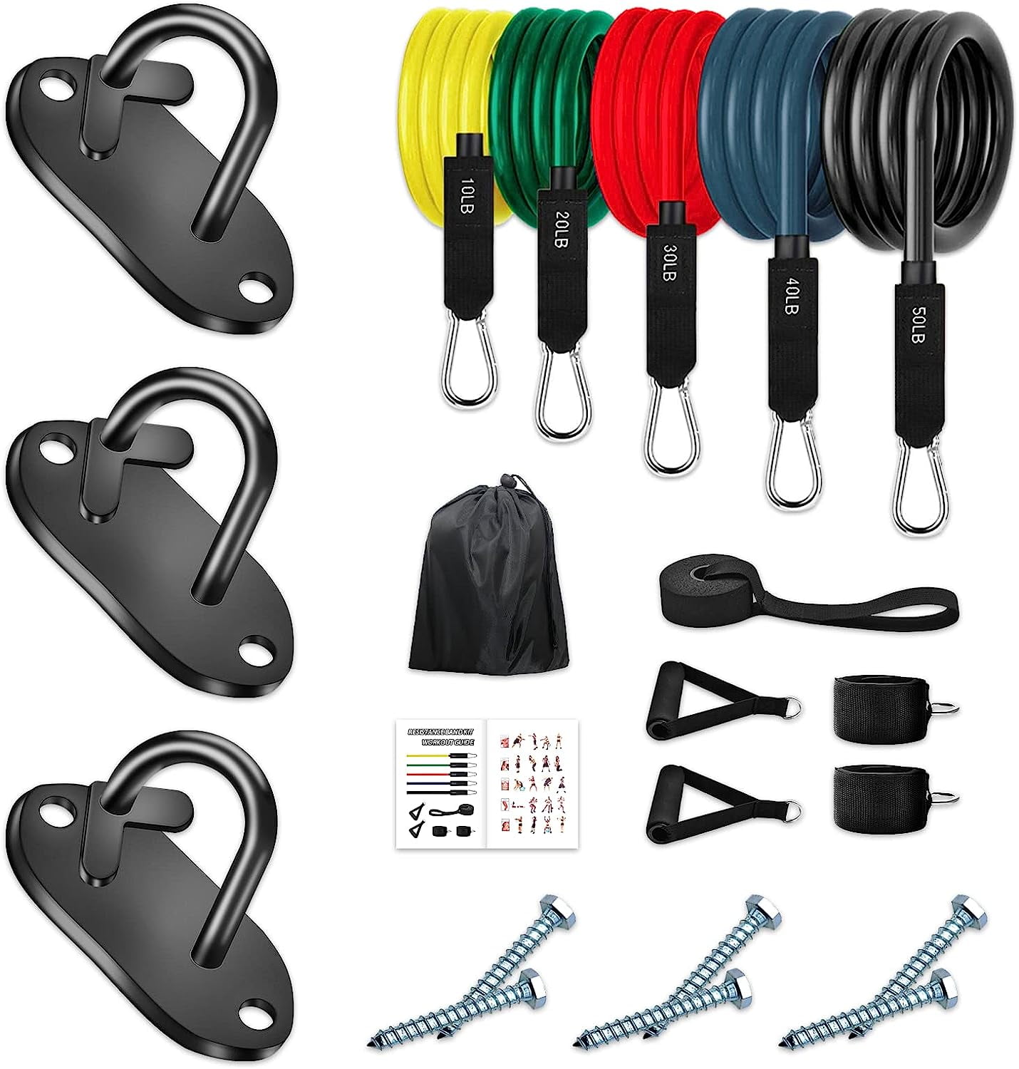 Prebene Stainless Steel Wall Mount Workout Anchors, Home Gym Exercise ...