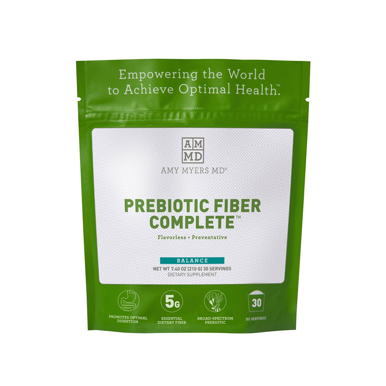 Amy Myers MD Prebiotic Fiber Complete - 210 g (30 Servings) - Walmart.com