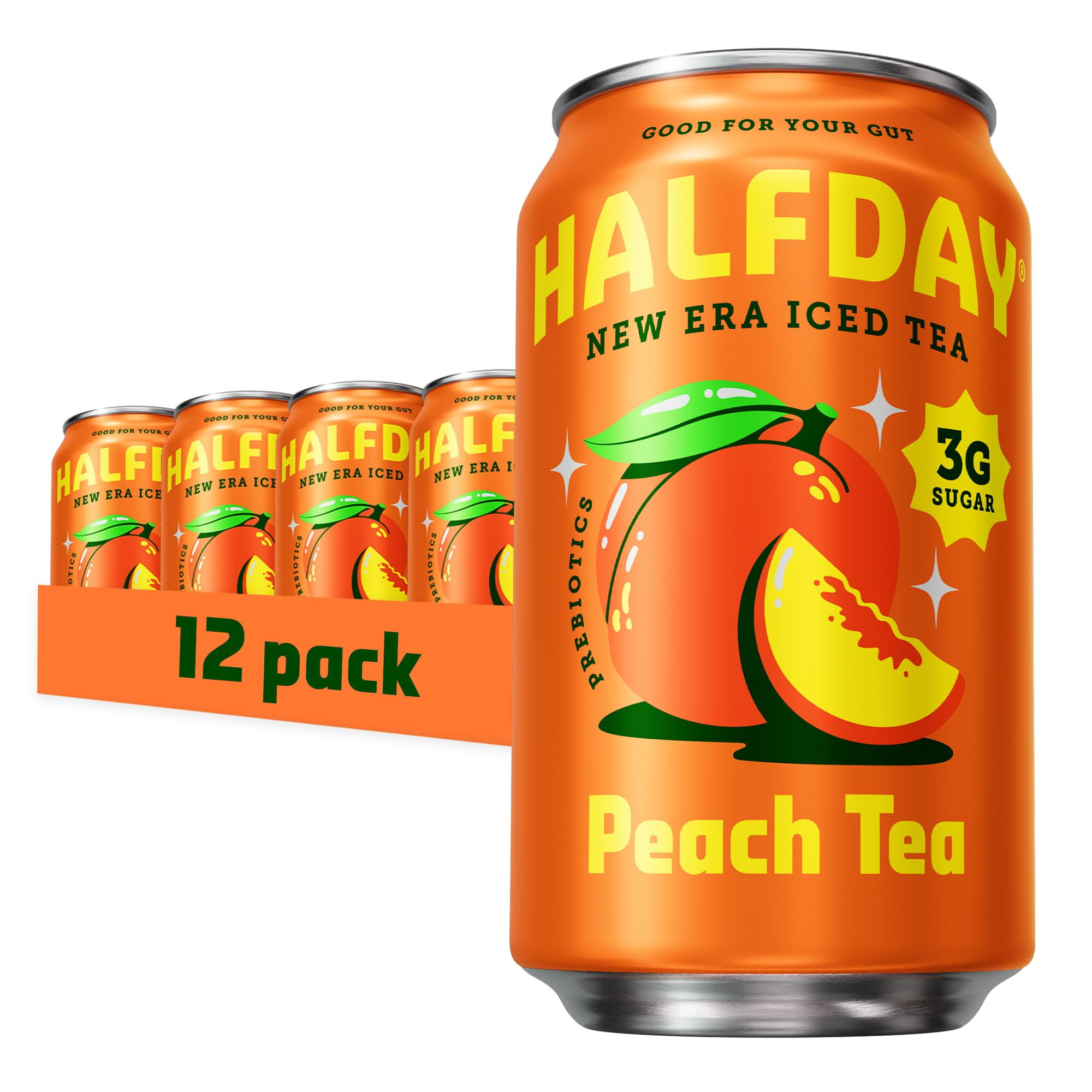 Prebiotic Peach Iced Tea Cans, Supports Digestive & Gut Health, 6G ...