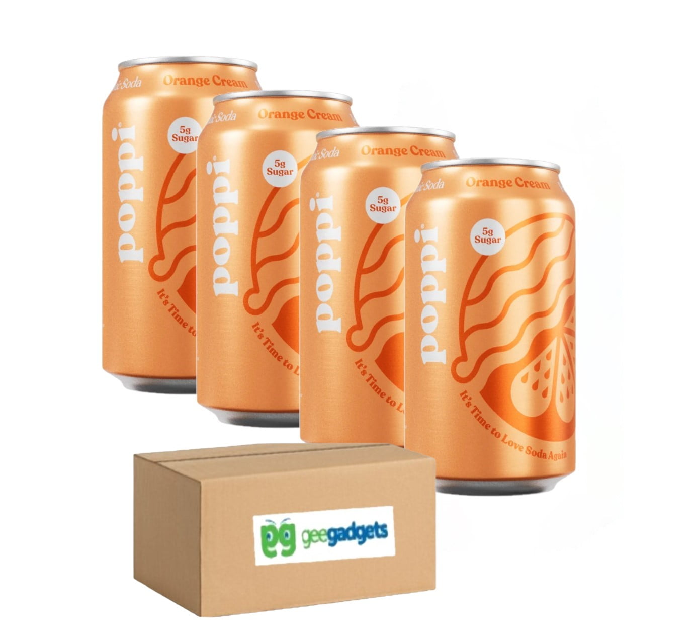 poppi Prebiotic Soda, Orange Creme Flavor, Sparkling Drink, 12 Oz Cans ...