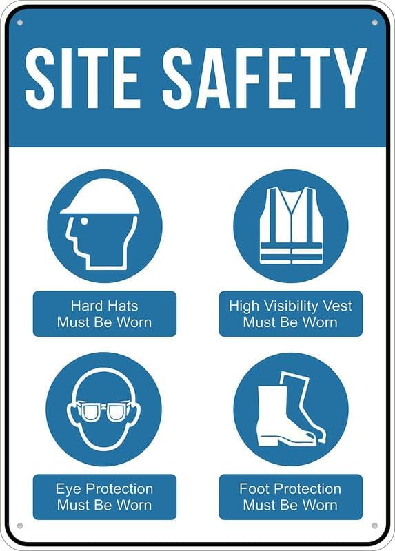 Precautions For Site Safety Sign 12X8 Inches Metal Aluminum Signs ...
