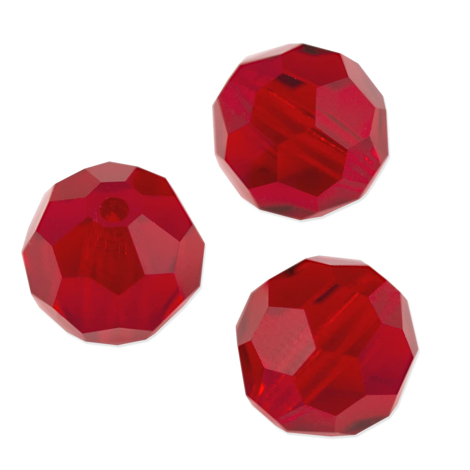 Preciosa Crystal Round Bead 8mm Light Siam (Package of 10) - Walmart.com