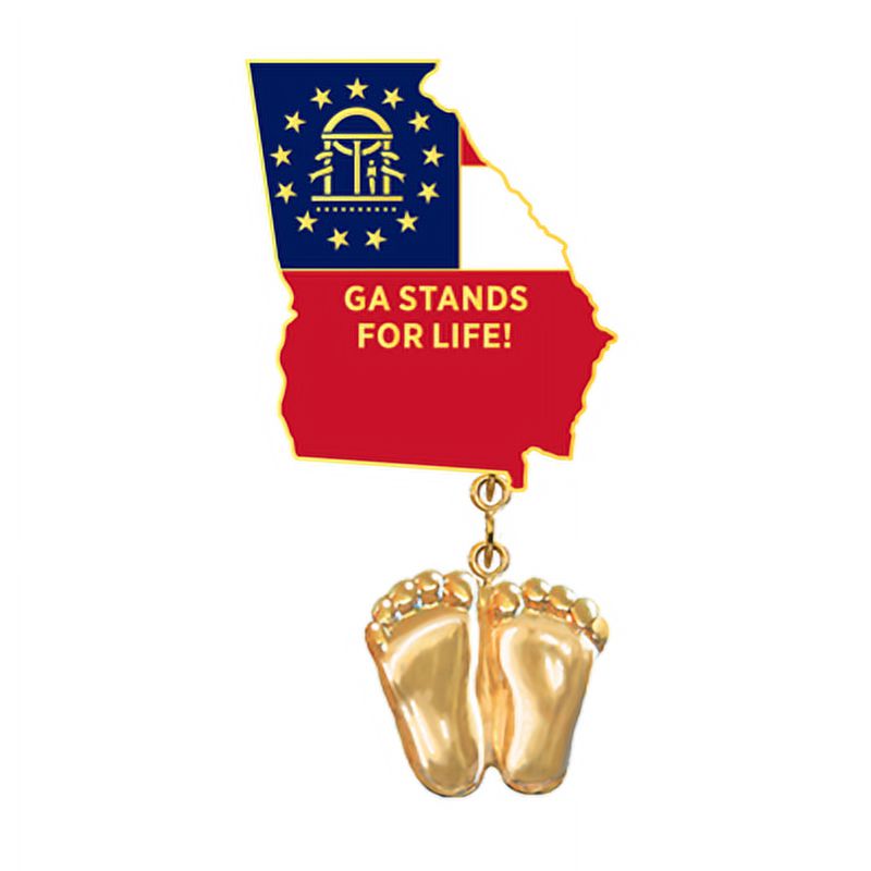 Precious Feet, 14K Gold Plated, Georgia Flag Jewelry, Lapel Pin ...
